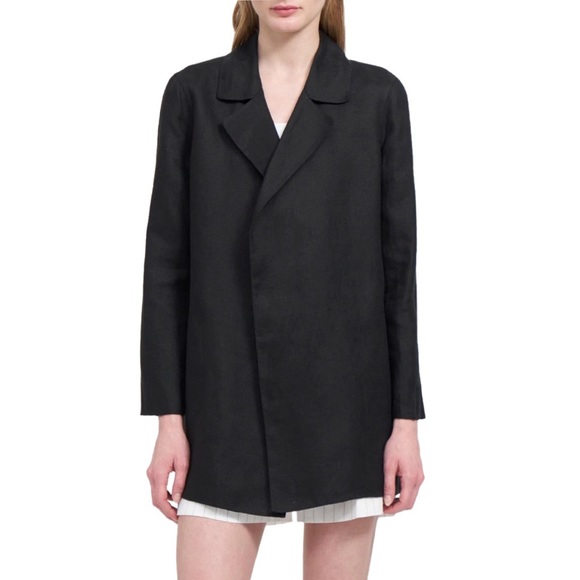 Theory | Jackets & Coats | Nwt Theory Black Clairene Double Face Linen ...